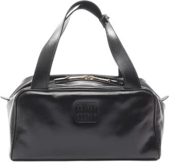 Miu Miu Pre-owned Softy Shine Leather Handbag - Femme - Pre-owned - Noir - Taille: ONE Size