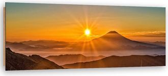 Feeby Dekobild Sonnenuntergang Deko Wand Kunstdruck Braun 150x50 cm