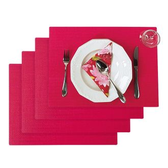 Westmark Tischsets/Platzsets, 4 St&uuml;ck, 45 x 32,5 cm, Polypropylen, Lebensmittelecht, Abwischbar, Rot/Weinrot, Saleen Edition: Coolorista