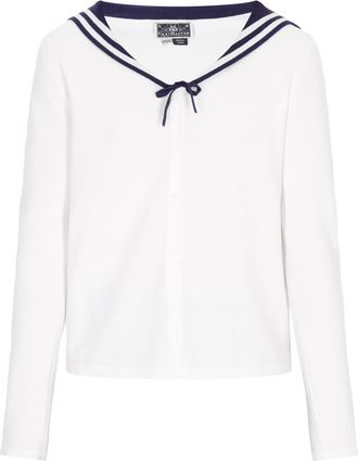 Dreimaster Dreimaster Strickjacke Frauen Cremewei&szlig;, Marineblau