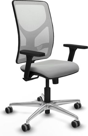 Piqueras y Crespo Schreibtischstuhl, wei&szlig; und grau, mit 3D-Armlehnen, h&ouml;henverstellbare Lendenwirbelst&uuml;tze, ausgestattet mit 3 Positionen und Schneideschaum, Wei&szlig;/Hellg