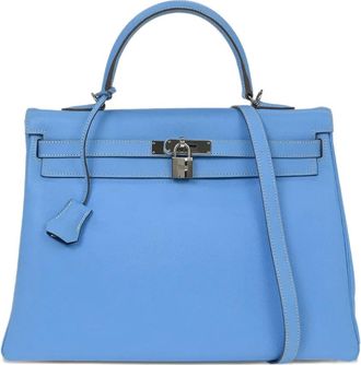 Herm&egrave;s sac cabas 35 Epsom Kelly (2011) - Bleu