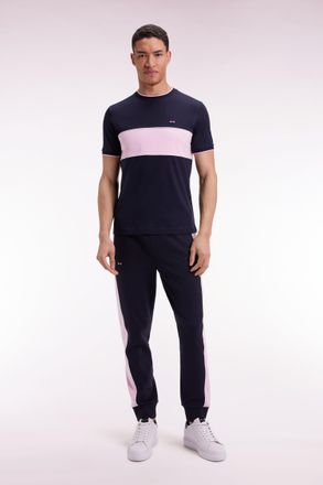 Eden Park T-shirt Bicolore &Agrave; Manches Courtes En Coton Marine Et Rose