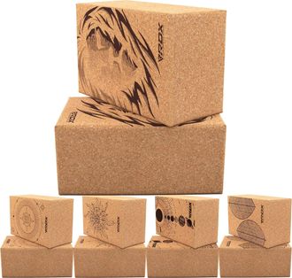 RDX Sports Yoga Cork Block Set, High Density Eva Schaumstoff Rutschfester Blöcke, Leichtes Yogaklotz für Körperbalance Kraftflexibilität Pilates Fitness Unterstü
