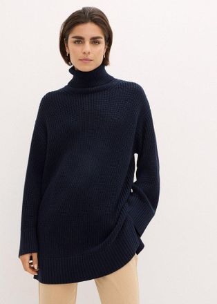 Bonprix Rollkragenpullover aus Baumwoll-Mix, mit Rollkragen, mit Seitenschlitzen