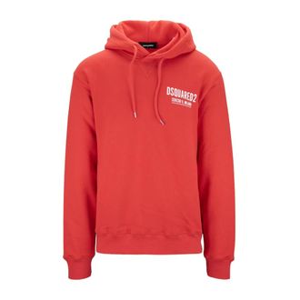 Dsquared2 Kapuzen-Sweatshirt aus Baumwolle mit Kordelzug - - Sweatshirts & Hoodies - Herren - Rot - L