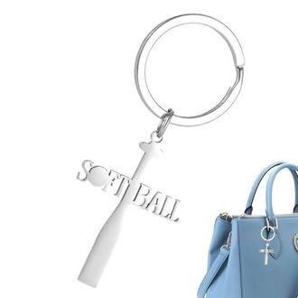 Generic Mini pendentif baseball - Porte-cl&eacute;s en acier inoxydable, breloque de sac sportif avec construction en m&eacute;tal, accessoire athl&eacute;tique &eacute;l&eacute;gant avec finit