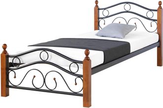 Homestyle4u Metallbett 90x200 Bettgestell Mit Lattenrost Schwarz Braun
