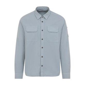 C.P. Company C.p. Company, Homme, Chemises, Bleu, Taille: XL Gabardine LS Lens Shirt