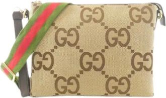 Gucci Sac bandouli&egrave;re Jumbo GG Canvas Pre-owned - Femme - Pre-owned - Brun - Taille: ONE Size