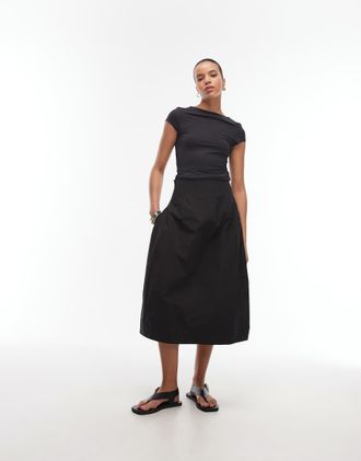 Arket Jupe longue et bouffante avec taille cintr&eacute;e - Noir