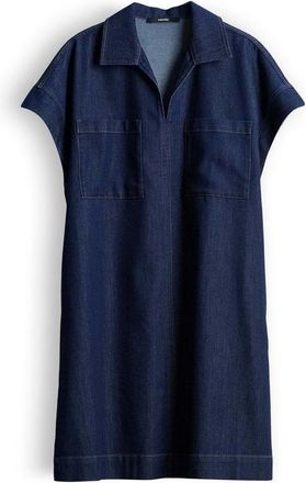 someday Minikleid Qondra aus Denim mit authentischer Waschung Mit aufgesetzten Taschen und kontraststarken N&auml;hten