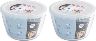 Pyrex 155P001 Runde Form mit Deckel, transparent, 1,6 Liter (Packung mit 2)