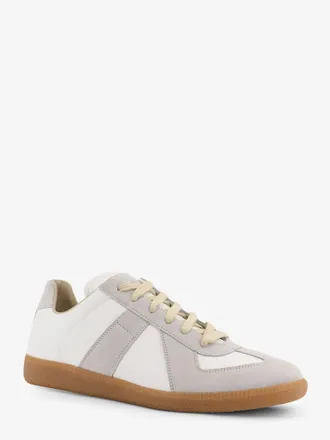 Maison Margiela Mens Low-Top Sneakers Replica Grey Leather And Suede Leather-Suede Trainers Leather/suede