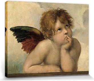 1art1 Raphael Poster Raffaels Engel (Detail) Bilder Leinwand-Bild Auf Keilrahmen | XXL-Wandbild Poster Kunstdruck Als Leinwandbild 50x40 cm