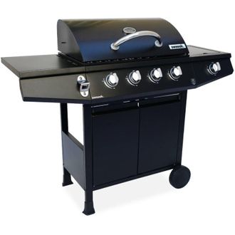 Sweeek Alices Garden - Barbecue gaz - Treville - Barbecue 4 br&ucirc;leurs dont 1 feu lat&eacute;ral noir. avec thermom&egrave;tre