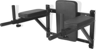 vidaXL Fitness-Dipstation zur Wandmontage Schwarz Vidaxl