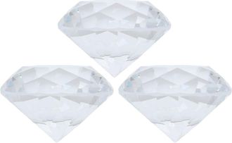 Valiclud 3 St&uuml;ck Kristall Diamant Deko 50mm - K&uuml;nstlicher Klarer Kristalldiamant als Foto Requisite und Tischdekoration f&uuml;r Wohndekor