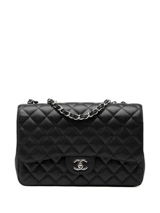 Chanel 2009-2010 Jumbo Classic Caviar Double Flap shoulder bag - Schwarz