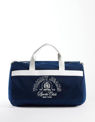 Tommy Jeans Sac polochon style universitaire - Bleu marine