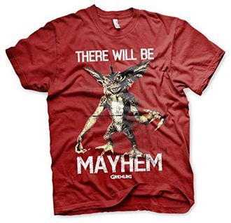 Gremlins Officiellement sous Licence There Will Be Mayhem Hommes T-Shirt (TangoRouge), X-Large