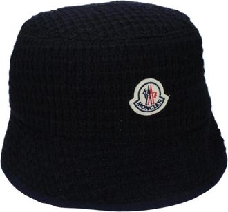Moncler Homme, Accessoires, Bleu, Taille: ONE Size Wool Bucket Hat