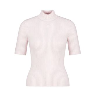 Courr&egrave;ges Reedition Rippstrick-Top - - Knitwear - Damen - Rosa - M