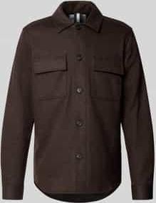 Profuomo Regular Fit Hemdjacke mit Kentkragen und Brusttaschen