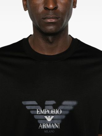 Emporio Armani Logo-Print T-Shirt - Black