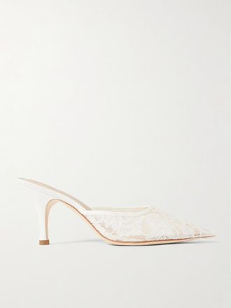 Loeffler Randall Layla Mules Aus Schnurgebundener Spitze - Wei&szlig;