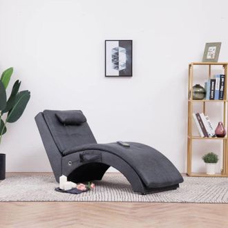 vidaXL Vidaxl - Massage Chaiselongue mit Kissen Grau Wildleder-Optik