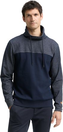 Tom Tailor Herren 1048636 Snood Sweatshirt mit Struktur-Mix, 30328-Navy Fine Yd Stripe, M