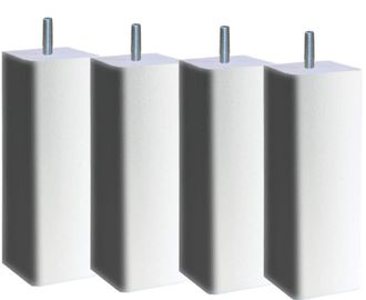 Margit Brandt 3700527828299 Bettbeine, skandinavisch, quadratisch, Holz, H&ouml;he 17 cm, Wei&szlig;, 4 St&uuml;ck