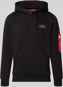 Alpha Industries Hoodie mit K&auml;nguru-Tasche und r&uuml;ckseitigem Label-Print