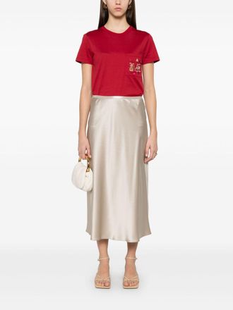 Max Mara Embroidered Pocket T-Shirt - Red
