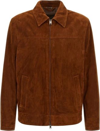 Brioni Homme, Vestes, Brun, Taille: 2XL Blouson en daim