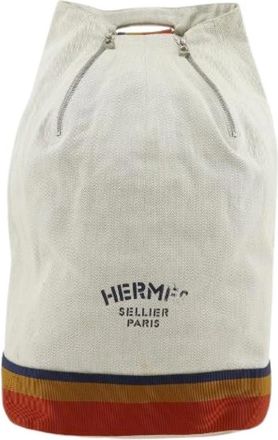 Herm&egrave;s Pre-owned Sac bandouli&egrave;re Cava Pri&eacute; Toile H - Femme - Pre-owned - Beige - Taille: ONE Size
