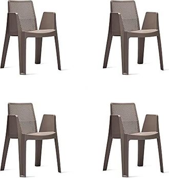 Resol grupo GARBAR Play Set mit 4 Stuhl mit Armlehnen, f&uuml;r Garten, Terrasse, Balkon, Picknick, Camping, Catering, Veranstaltungen, Meetings, Design, leicht,