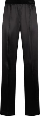 Tom Ford Femme, Pantalons, Noir, Taille: 38 FR Pantalon de Pyjama en Satin de Soie Stretch