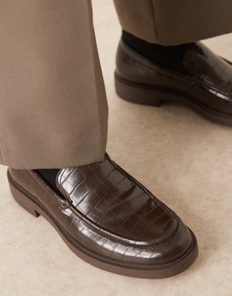 Asos Loafer in Kroko-Braun-Brown