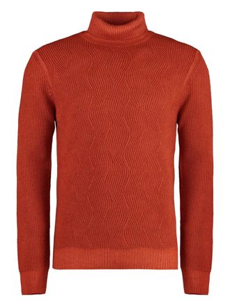 Moorer Gerippter Rollkragenpullover - Orange
