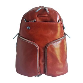 Piquadro Brauner Leder Unisex Rucksack - - Bags - Herren - Braun - ONE SIZE