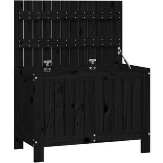 vidaXL Gartentruhe Schwarz 76x42,5x54 cm Massivholz Kiefer - Vidaxl