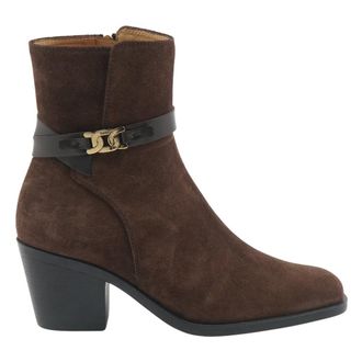 Tod's Femme, Chaussures, Brun, Taille: 37 EU Bottines &agrave; Cheville en Daim