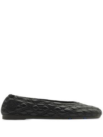 Burberry ballerines Equestrian Knight en cuir - Noir