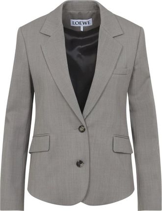 Loewe Femme, Vestes, Gris, Taille: 36 FR Veste Tailleur en Laine