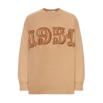 Max Mara Femme, Pulls, Beige, Taille: 36 FR Fido Sweater