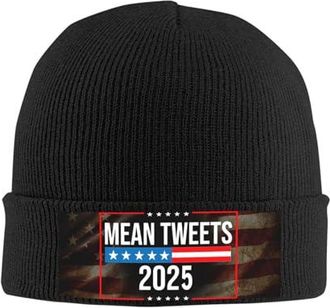 Generic Élection Drôle : Signification De 2025 Unisex Bonnets Tricoté Respirant Bonnets Hiver Coupe-Vent Skull Cap pour Course À Pied Sport Randonnée