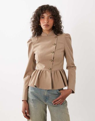Miss Selfridge Veste militaire asym&eacute;trique &agrave; rayures-multicolore