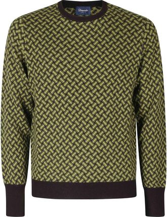 Drumohr Pull &agrave; col rond Biscottino - Homme - Pulls - Vert - Taille: M